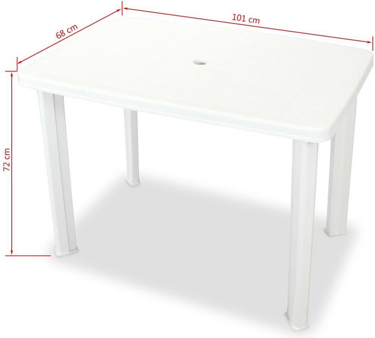Tuintafel Plastic 101x68x72cm Wit - Koffietafel - Bijzettafel buiten ...