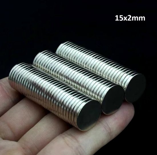 TLVX 5 stuks Sterke Dunne Magneten Rond 15x2mm / Platte magneten ...