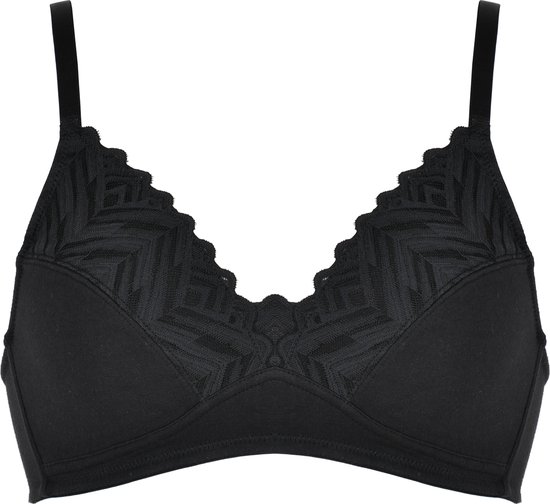 Naturana - Soft bh met katoen en kant - 5083 - Zwart - 75E | bol