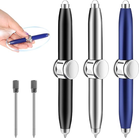 Metalen Fidget Spinner-pen Set van 3 Spinning Pennen - Met Licht en ...