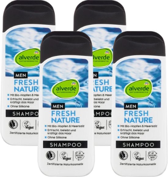 Alverde Naturkosmetik MEN Shampoo Fresh Nature | MULTI-VERPAKKING 4x ...