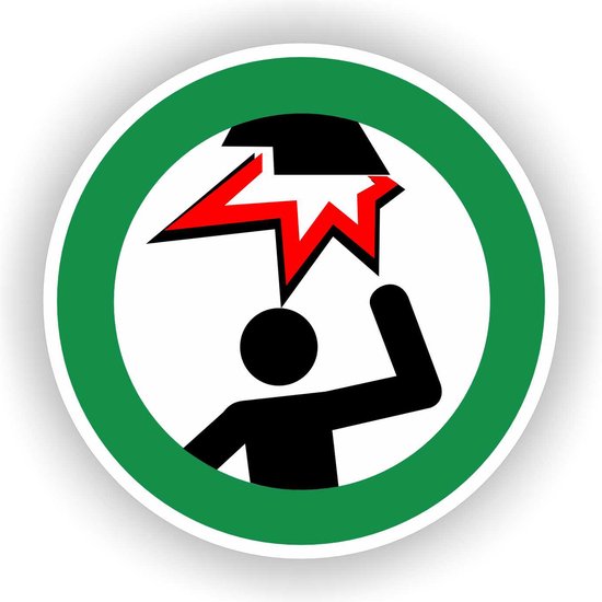 Stoot je hoofd niet sticker Ø20cm | bol