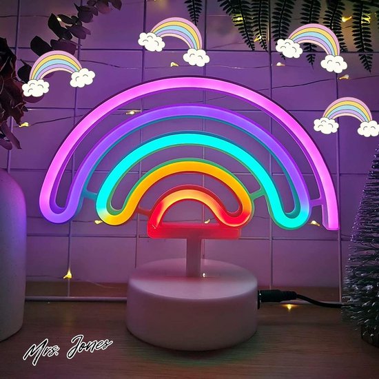 Mrs. Jones Neon Light Signs - Regenboog Decor Nachtverlichting voor ...