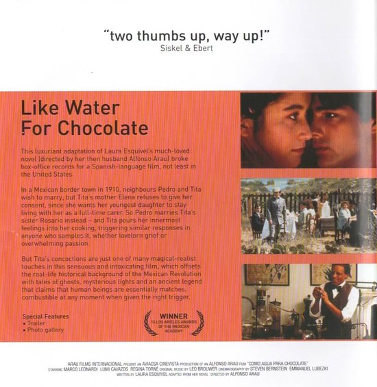 Like Water for Chocolate (Como Agua para Chocolate) (Dvd), Marco ...