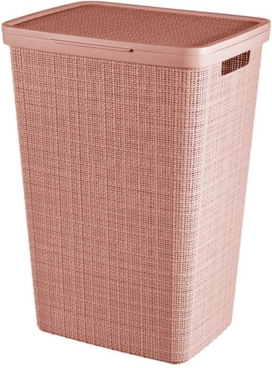 Curver Wasmand Met Deksel Jute-Look 58L Roze | bol