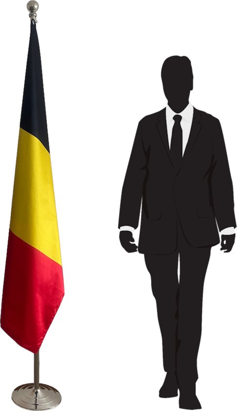 Vlag Belgische met vlaggenmast en voet. Vlag België. Code CN1-BE | bol