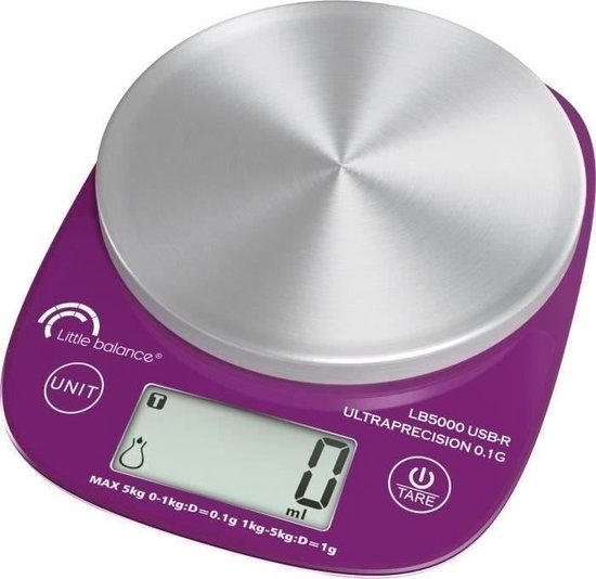 Culinaire weegschaal - LB 5000 Pro Inox 5.1 - Ultraprecision - USB - Repareerbaar | bol