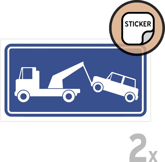 Pictogram/ stickers | Wegsleepregeling | 20 x 10 cm | Blauw | Geen taal ...