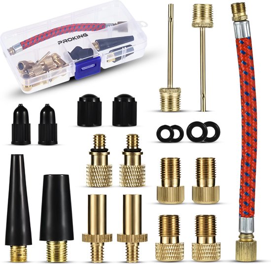 PROKING Ventiel Adapter Set - Fiets- en Balnaalden - Verloopnippels ...
