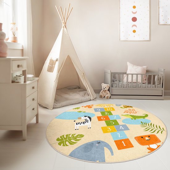 Kinderkamer Vloerkleed Rond Tapijt|Educatieve kindertapijten|Antislip ...