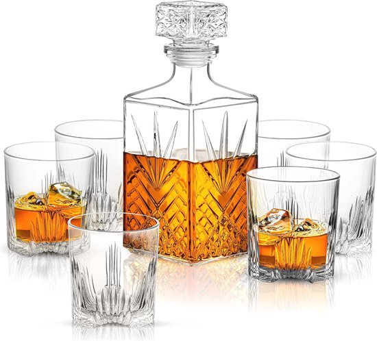 Elegante Whisky Karaf en Glazen Set - 7-delig Kristallen Set voor ...
