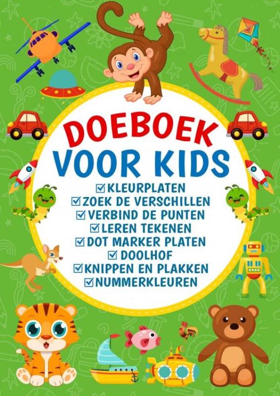 Doeboek Kinderen, met Zoek de Verschillen, Knippen, Plakken, Kleuren ...