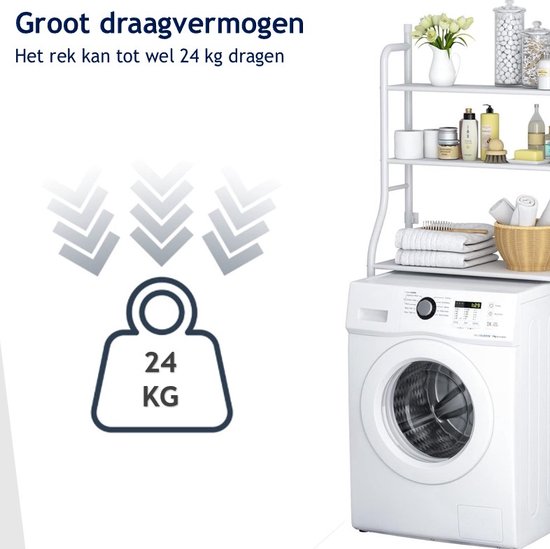 MeubelsvanJoep Wasmachine ombouw rek wit 157 x 68 x 26 cm - Wasmachine ...