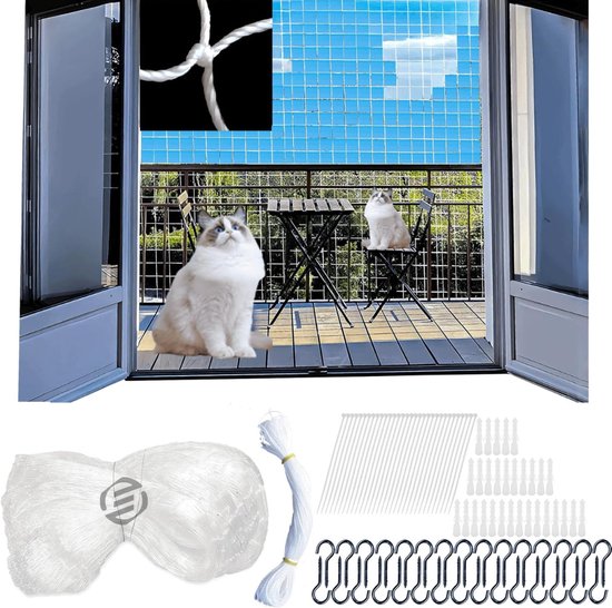 Equivera Kattennet balkon - Kattenbeschermingsnet - Balkon Net ...