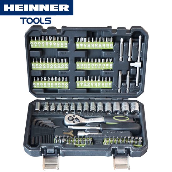 Heinner 131-delige 1/4" Doppenset incl. Complete Bitset en Ratel in Gereedschapskoffer... | bol