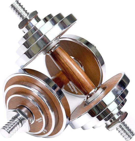 Verstelbare Halters 20 kg - Walnootstaal - Ideaal voor Thuis en Kantoor ...