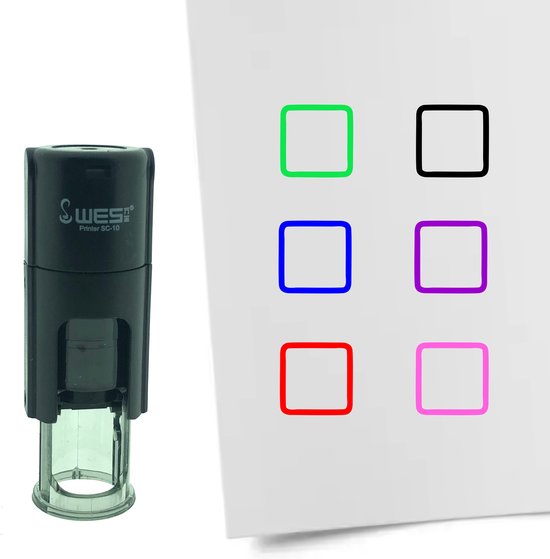 CombiCraft Stempel Lege checkbox of Vierkant 10mm rond - roze inkt | bol