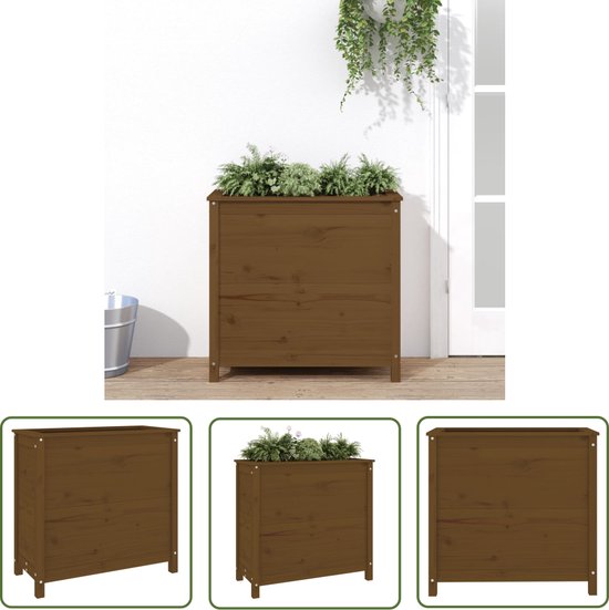 The Living Store Houten plantenbak Massief grenenhout 82.5 x 40 x 78 cm - Decoratieve... | bol