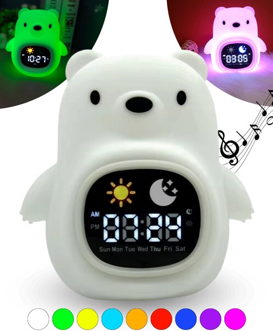 Boncy® Slaaptrainer Kinderen Wekker Beertje - White Noise Machine ...