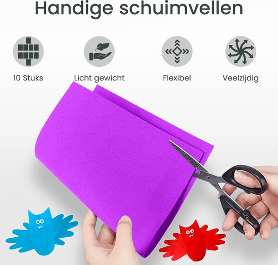 Purepeak Schuimrubber Vellen Set - 10 Foam Vellen - 2 mm Kleurenmix | bol
