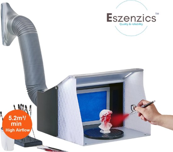 Eszenzics™ Spuitcabine EX7 - Airbrush - Afzuiging - 4xLED verlichting ...