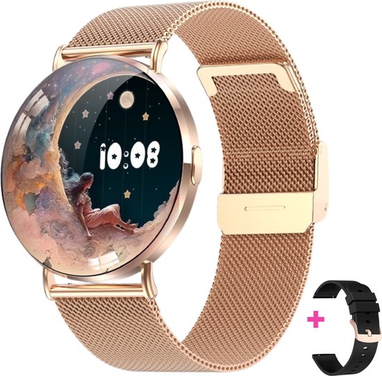 Royal Empire KM78 AMOLED Smartwatch Dames - RVS en 1x Siliconen Bandje ...