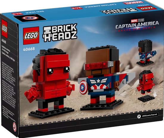 LEGO Marvel Brickheadz 40668 - Captain America en Rode Hulk Figuren | bol