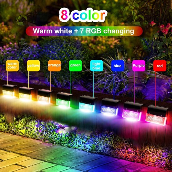 Solarlampen voor buiten en tuin - Waterdichte LED-hekverlichting met 2 ...