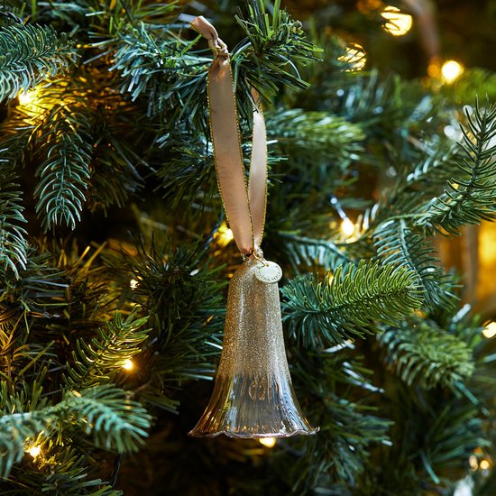 Rivièra Maison - Kerstbal - Shine Bright - Goud - Kerstbel met Glitter ...