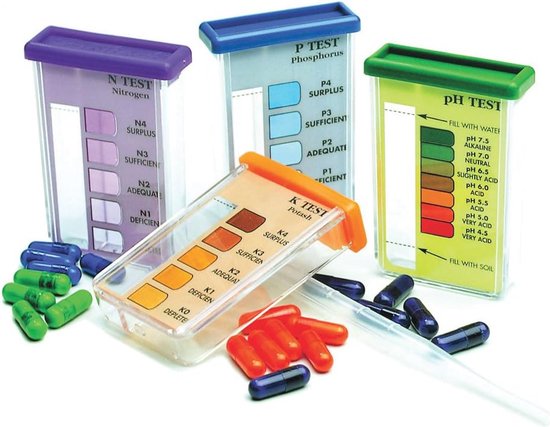 Bodemtest Kit voor pH, Stikstof, Fosfor en Kalium - Testset voor ...