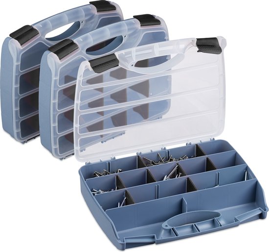 assortimentskoffer met vakjes - set van 3 - 6x32x26 cm - leeg - voor ...