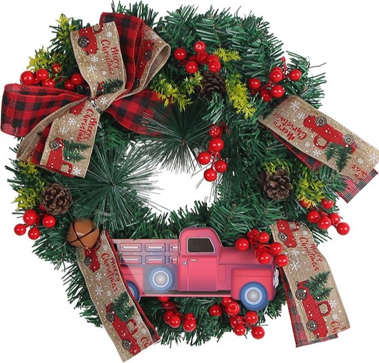 MCBOSON - Krans -kerstkrans Rode Bessen - ⌀40cm - Kerstversiering ...