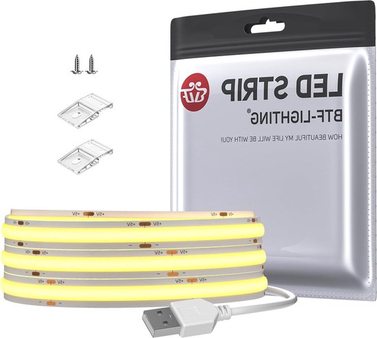 LED strip 2m 320LEDs/m Natuurlijk wit 4000K DC5V zonder Dimmer ...