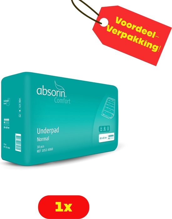 Absorin Comfort Normal onderlegger disposable 60x60 cm 30 stuks | bol