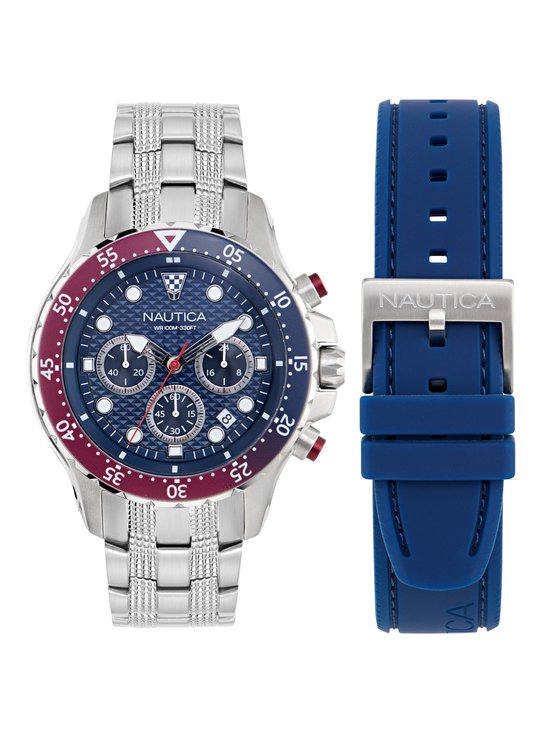 Nautica Nst Analog Watch - Box Set Case: 100% Stainless Steel | Armband ...