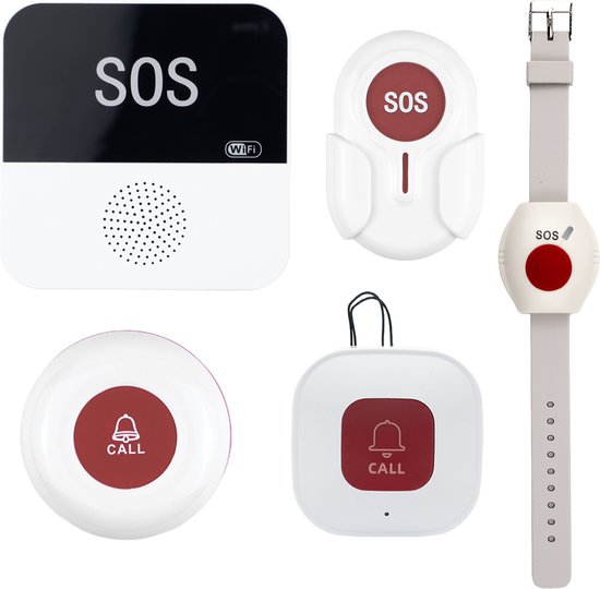 Alarmknop Set Uitgebreid (AHO) – Inclusief Basisstation, Draagbare ...