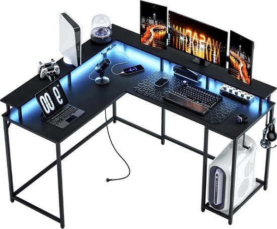 L Vormig Bureau Gamingbureau Met Stopcontact L Vormige Computertafel ...