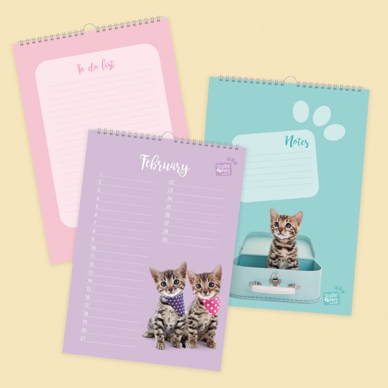 Studio Pets A4 Bengaal kitten verjaardags kalender maandplanner! | bol