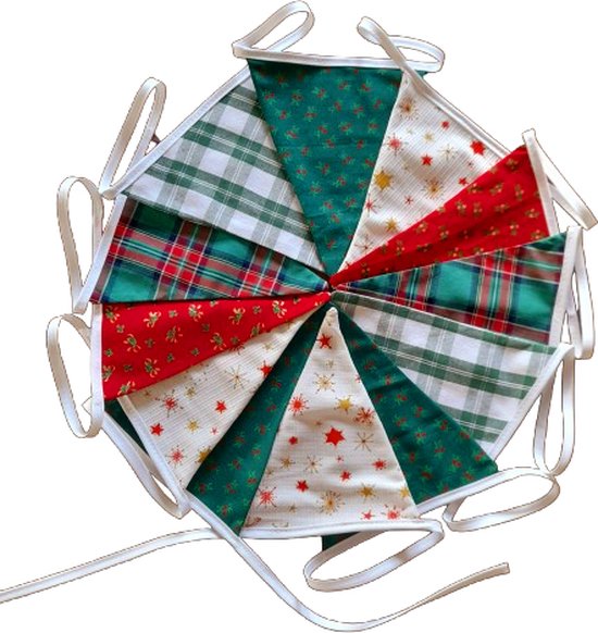 handgemaakte slinger van stof - kerstslinger - kerst decoratie ...