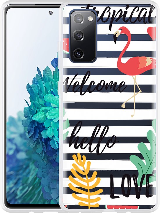 Cazy Hoesje geschikt voor Samsung Galaxy S20 FE - Tropical Flamingo | bol