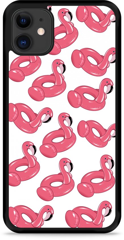 Cazy Hardcase Hoesje geschikt voor iPhone 11 - Inflatable Flamingos | bol
