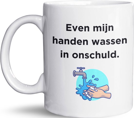 NietMokken.nl - Grappige mok met tekst - Even mijn handen wassen in onschuld - Beker... | bol