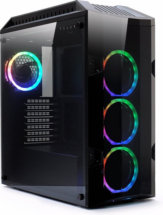 Gaming 998B Rambot PC Behuizing met 4x ARGB ventilatoren - Tempered ...
