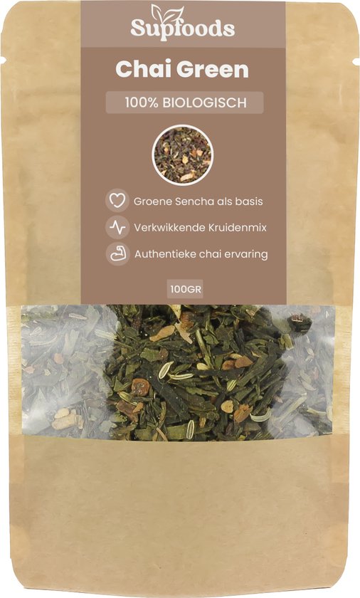 Chai Green - 100% Biologisch - 100gr - Perfect als Losse Kruidenthee of ...