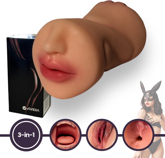 VIVIDIA 3-IN-1 Pocket Pussy voor Man - Realistische Vagina & Anus & Mond - Masturbator... | bol