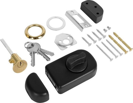 Ergo Oppervlaktegemonteerd Deurslot Extra Slot Met Knop Rond Inzetstuk ...