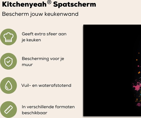 Spatscherm keuken 120x60 cm - Kookplaat achterwand Kat - Graffiti ...