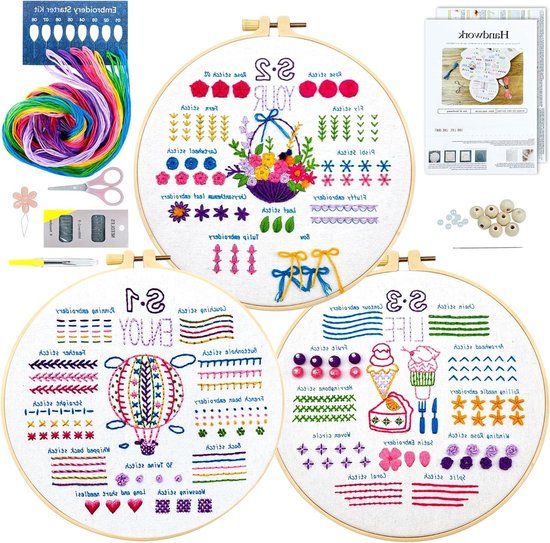 Embroidery Starter Kit for Beginners - 3 Pieces Embroidery Set for ...