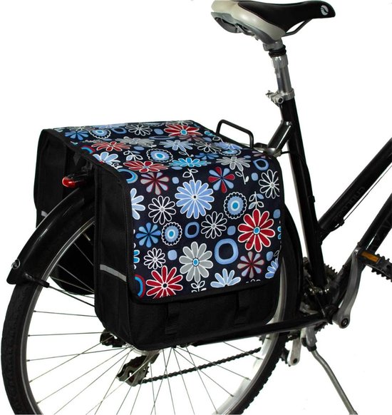 Fietstassen met Bloemen - Voor Achterfietsdragers - Fietstassen Dubbel ...