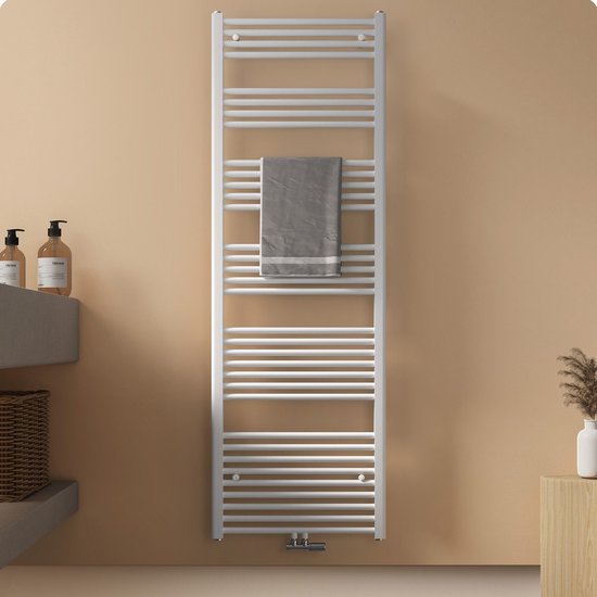 EMKE Handdoekradiator - 180x60 cm - 860 W - Glans Wit - CV Badkamer ...